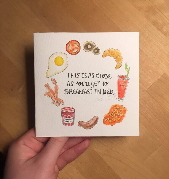 Breakfast in Bed Card | Etsy