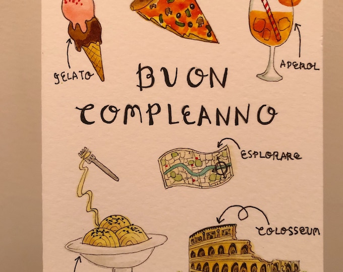 Buon Compleanno Card - Italian Happy Birthday (rome) - Etsy