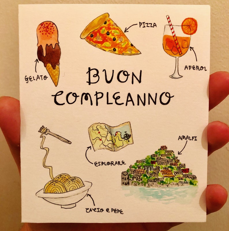 Buon Compleanno card Italian Happy Birthday Amalfi | Etsy