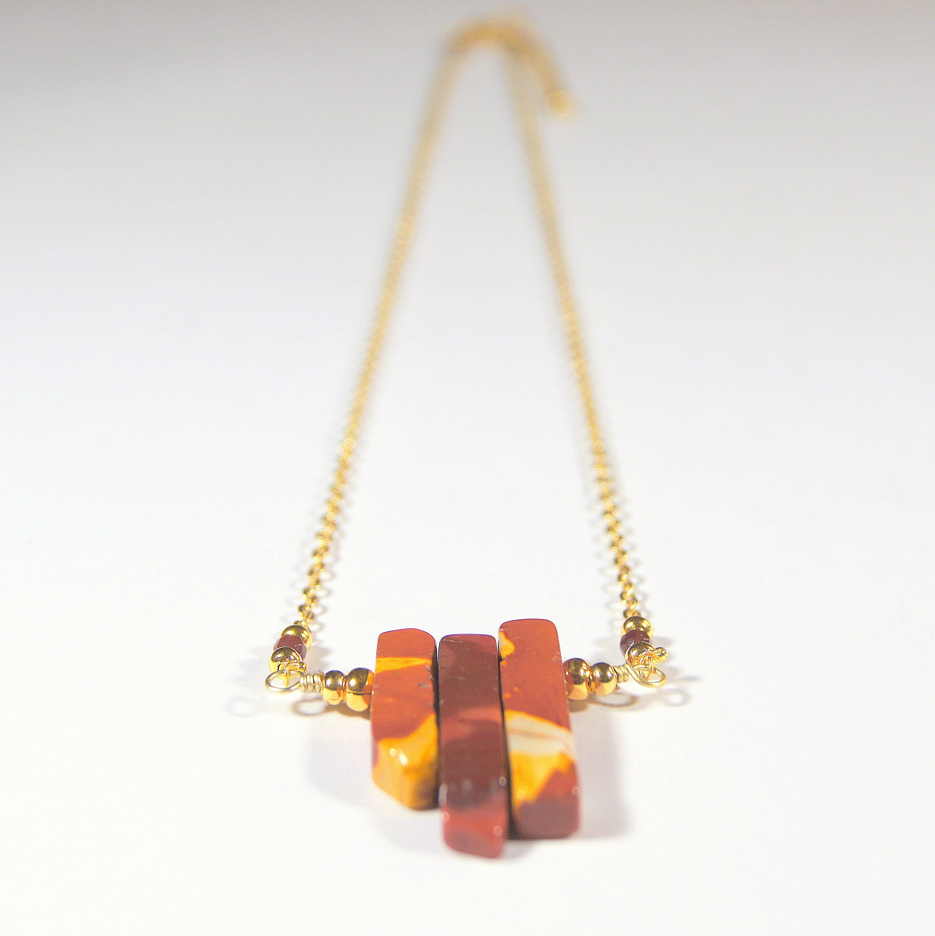 Buy Dainty Multicolour Mookaite Necklace Mookite Pendant Gold Jasper ...