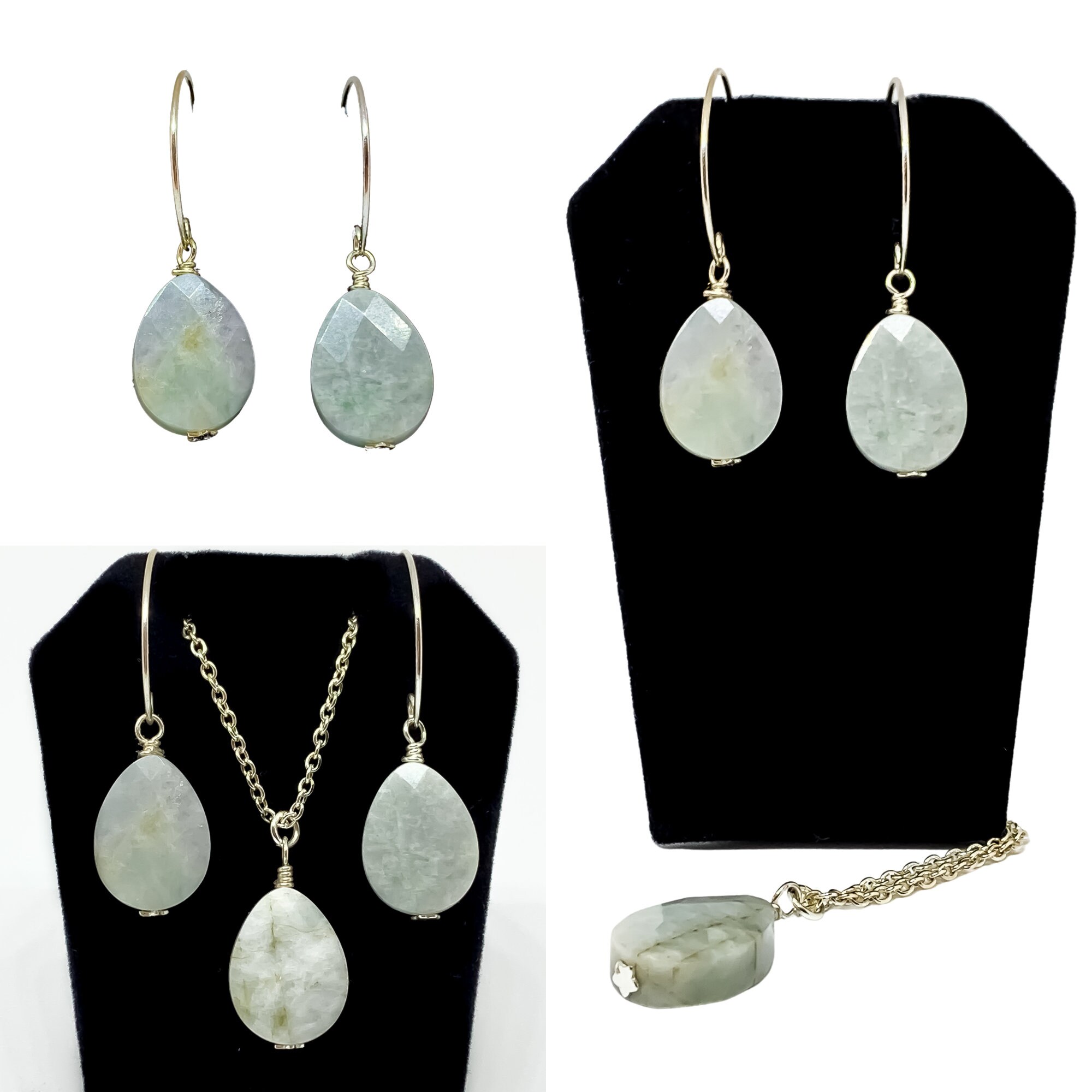 Unique Jadeite Jewellery Set, Jadeite Pendant, Jadeite Earrings, 12th ...