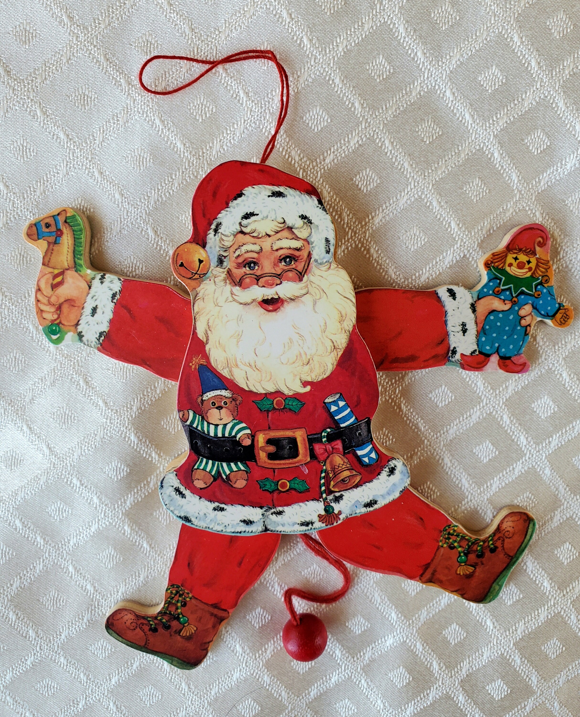 Pull String Wooden Santa/mickey Mouse Puppet Toys, Jumping Jack Santa ...