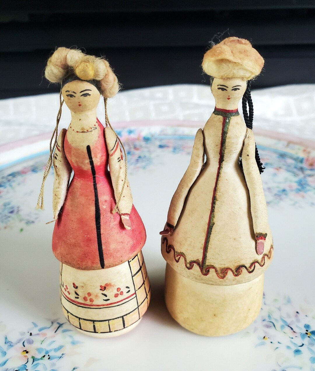 Rare Vintage Russian (USSR) Miniature Wooden/ Composite Material Folk ...