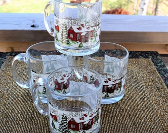 Winter Scene Glass - Etsy