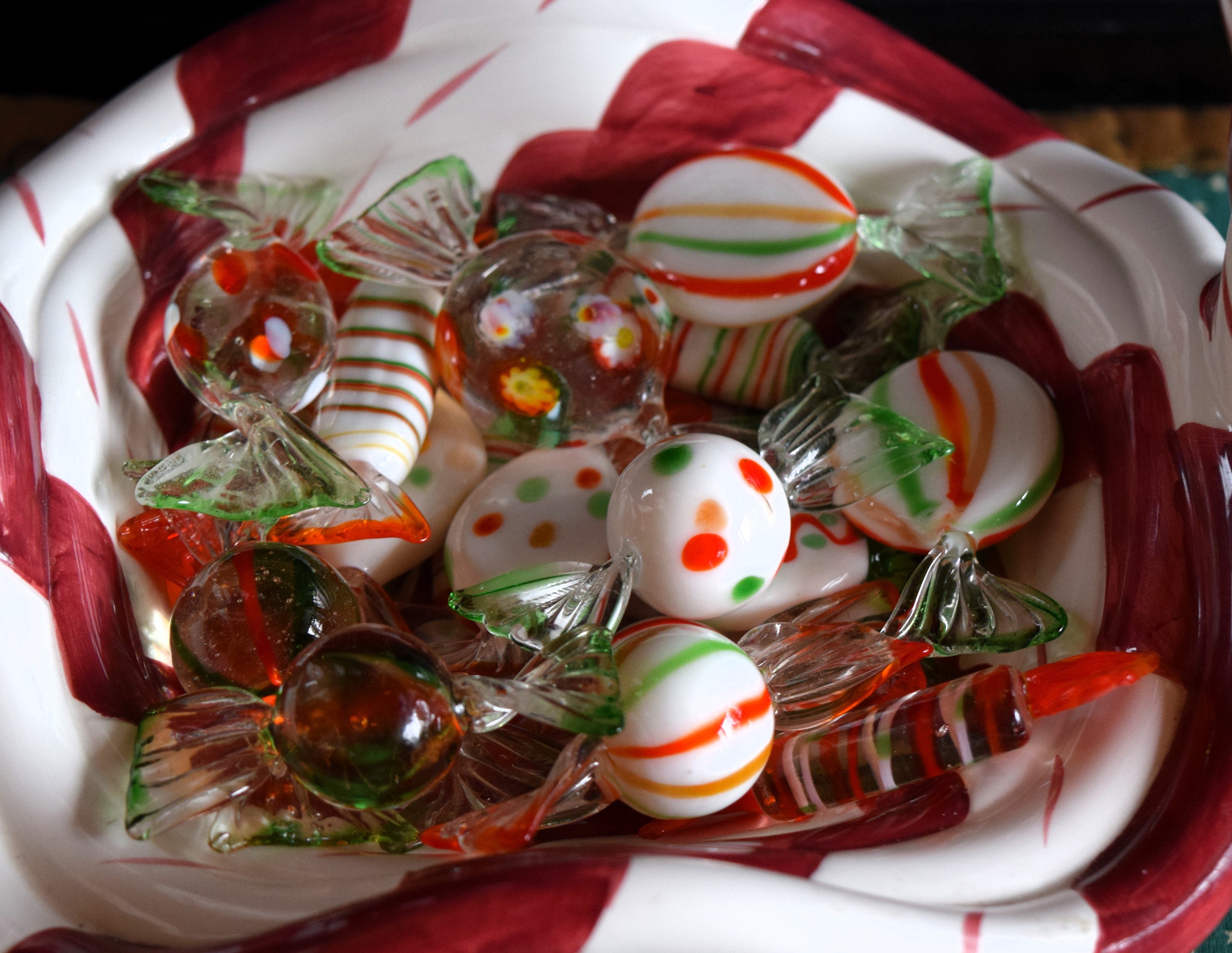 Glass Blown Candy, Lillian Vernon, 20 Pieces, Christmas Glass Candy ...