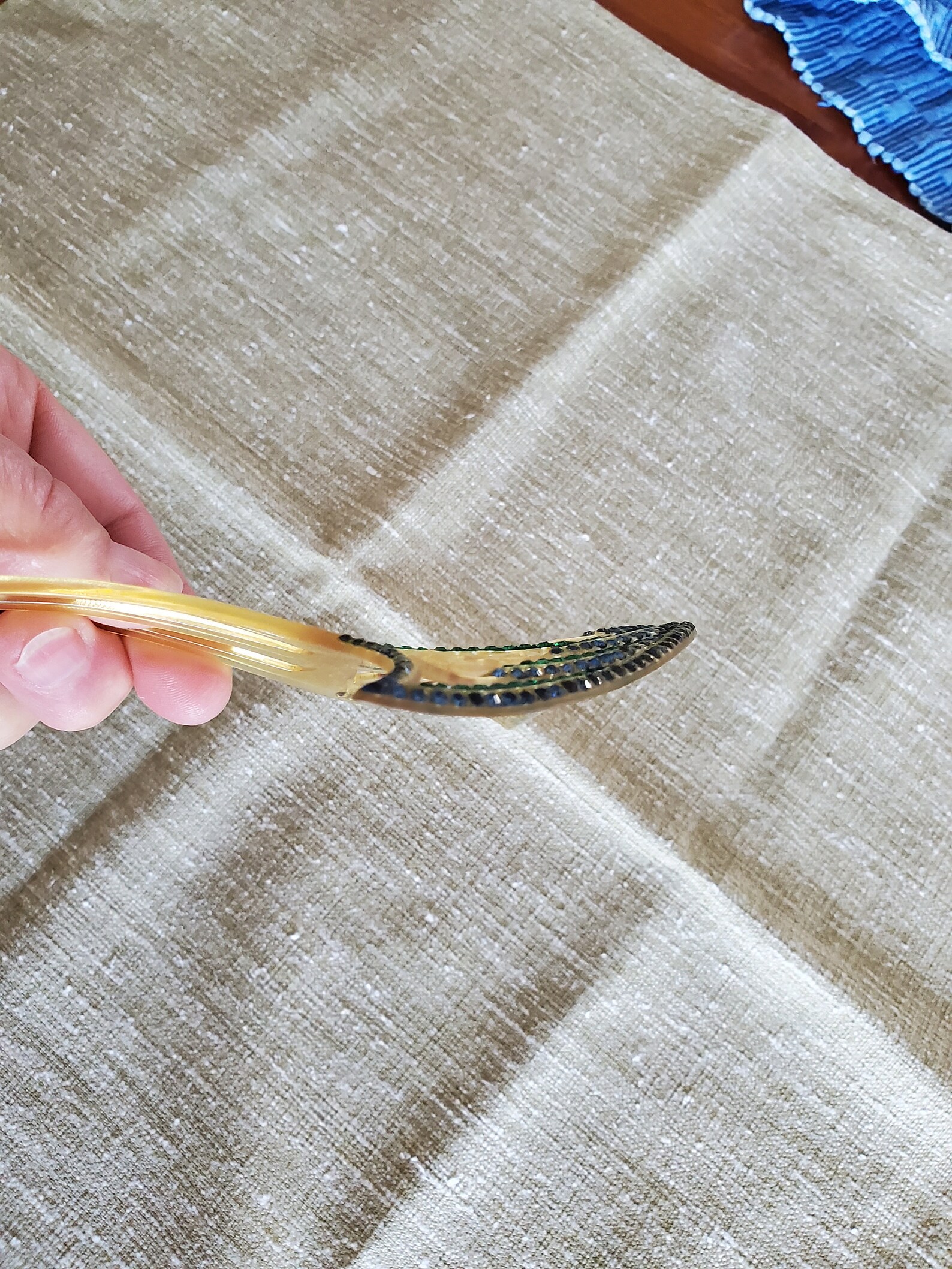 Old Bakelite Rhinestone Hair Comb, Apple Juice, Retro Hair Comb, Hair ...