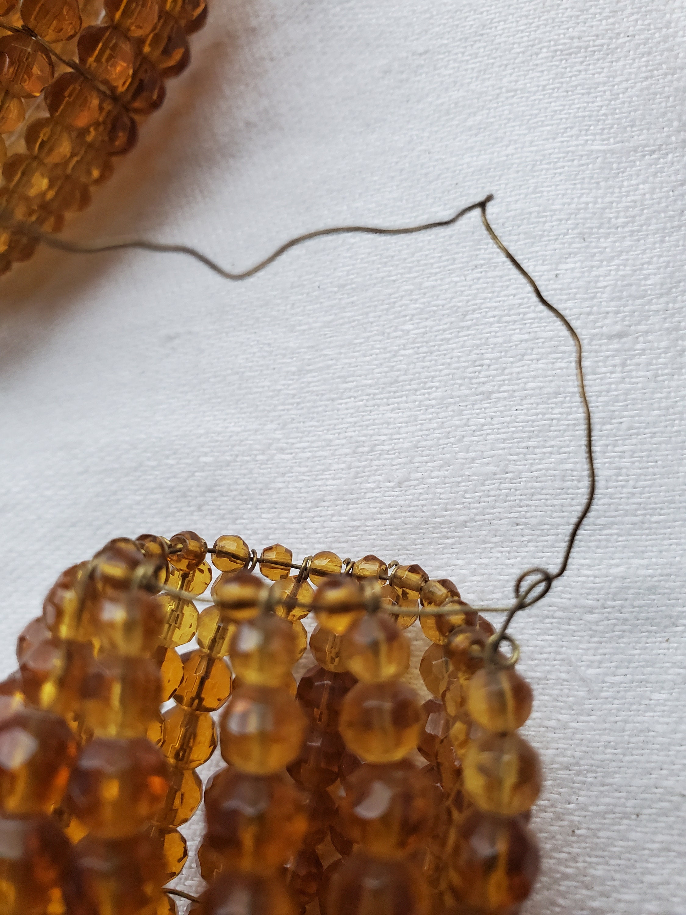 Antique Gold Glass Beaded Light Bulb, Chandelier Covers, Wired Glass ...