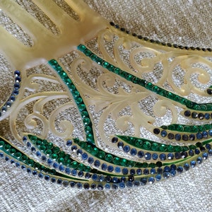 Old Bakelite Rhinestone Hair Comb, Apple Juice, Retro Hair Comb, Hair ...