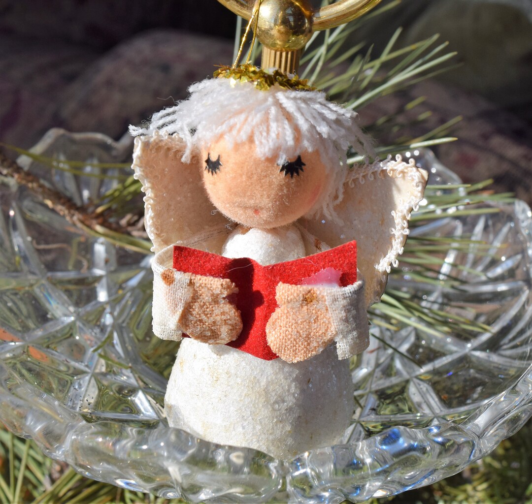 Vintage Styrofoam Angel Ornament, Caroler, Taiwan - Etsy