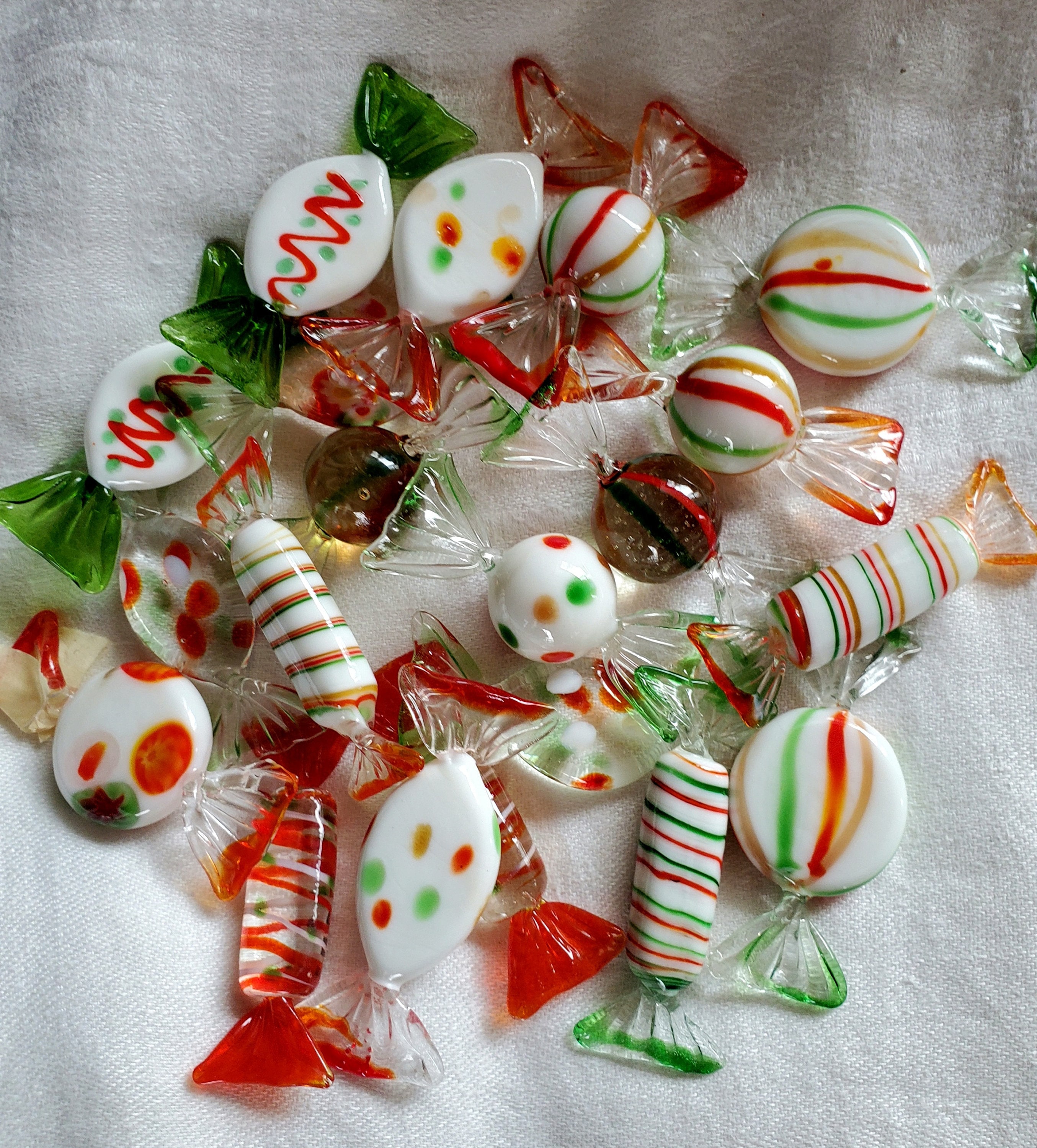 Glass Blown Candy, Lillian Vernon, 20 Pieces, Christmas Glass Candy ...
