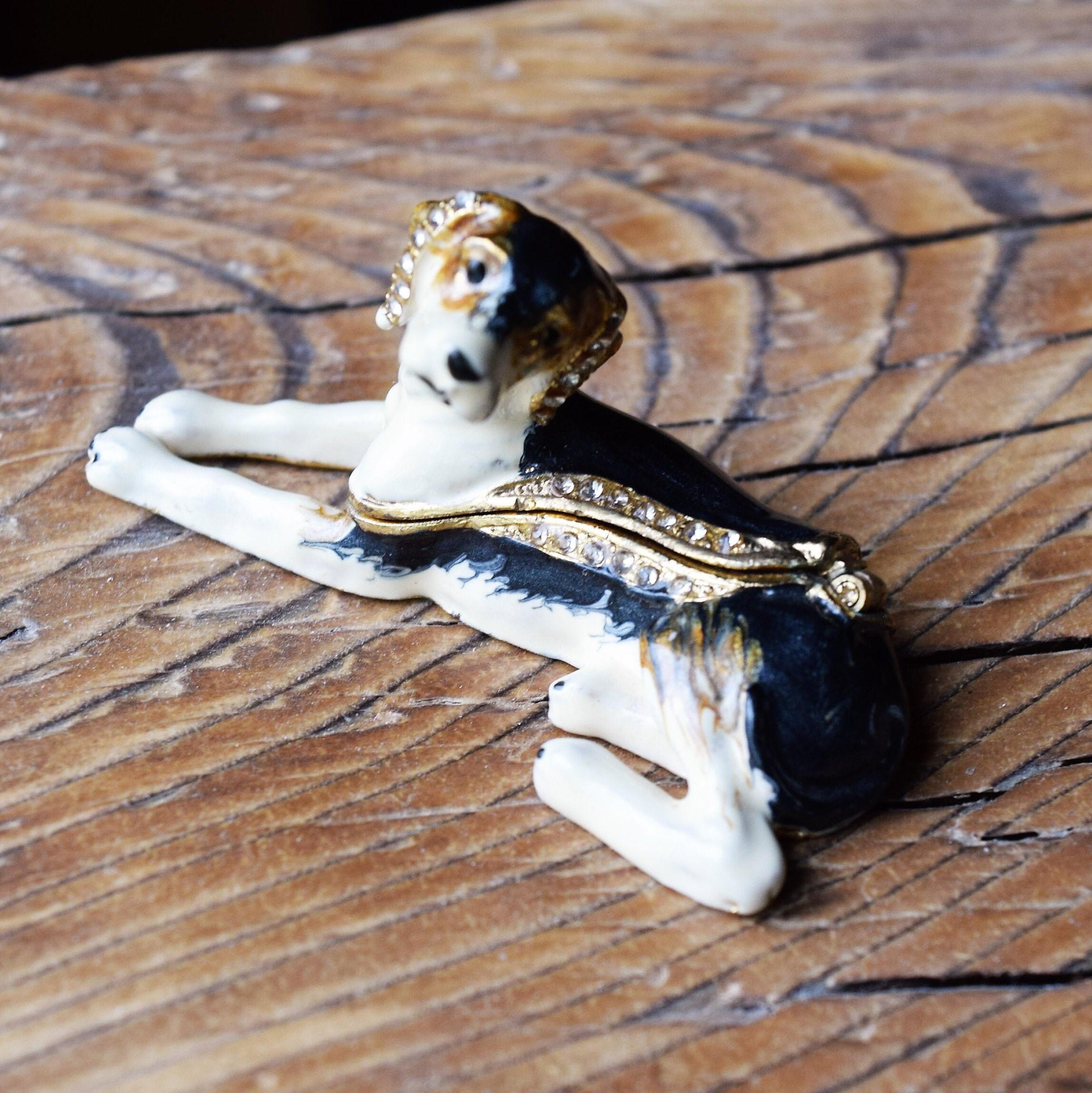 Dog Bejeweled Trinket Box, Enamel, Miniature, Magnet Closure, Mini Dog ...