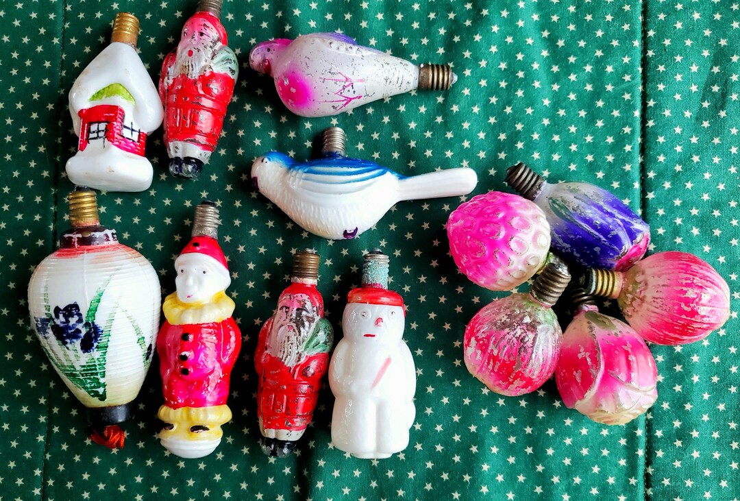 Old Figural Tree Light Christmas Bulbs: Sold in Sets, Small, Figural ...
