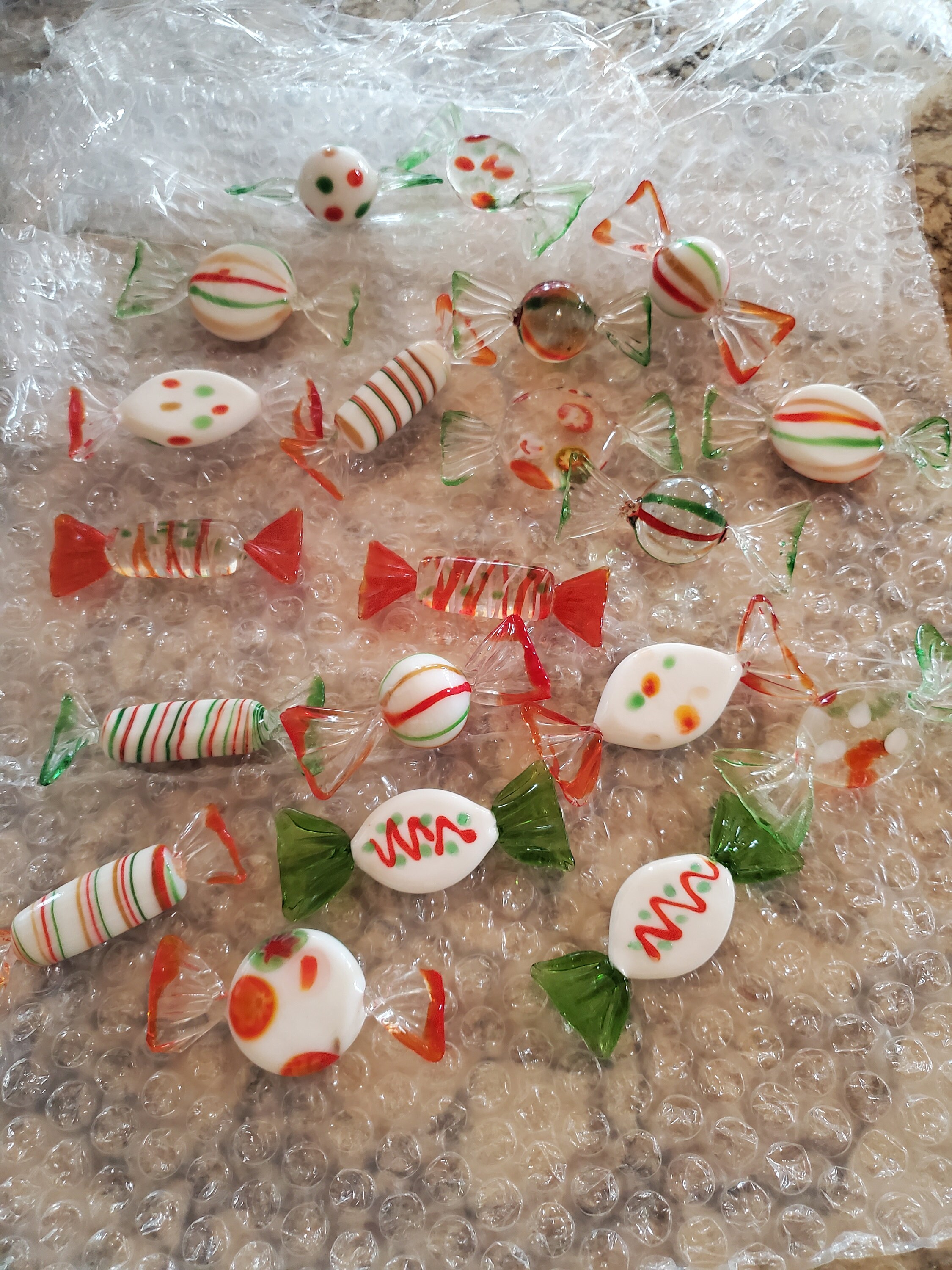 Glass Blown Candy, Lillian Vernon, 20 Pieces, Christmas Glass Candy ...