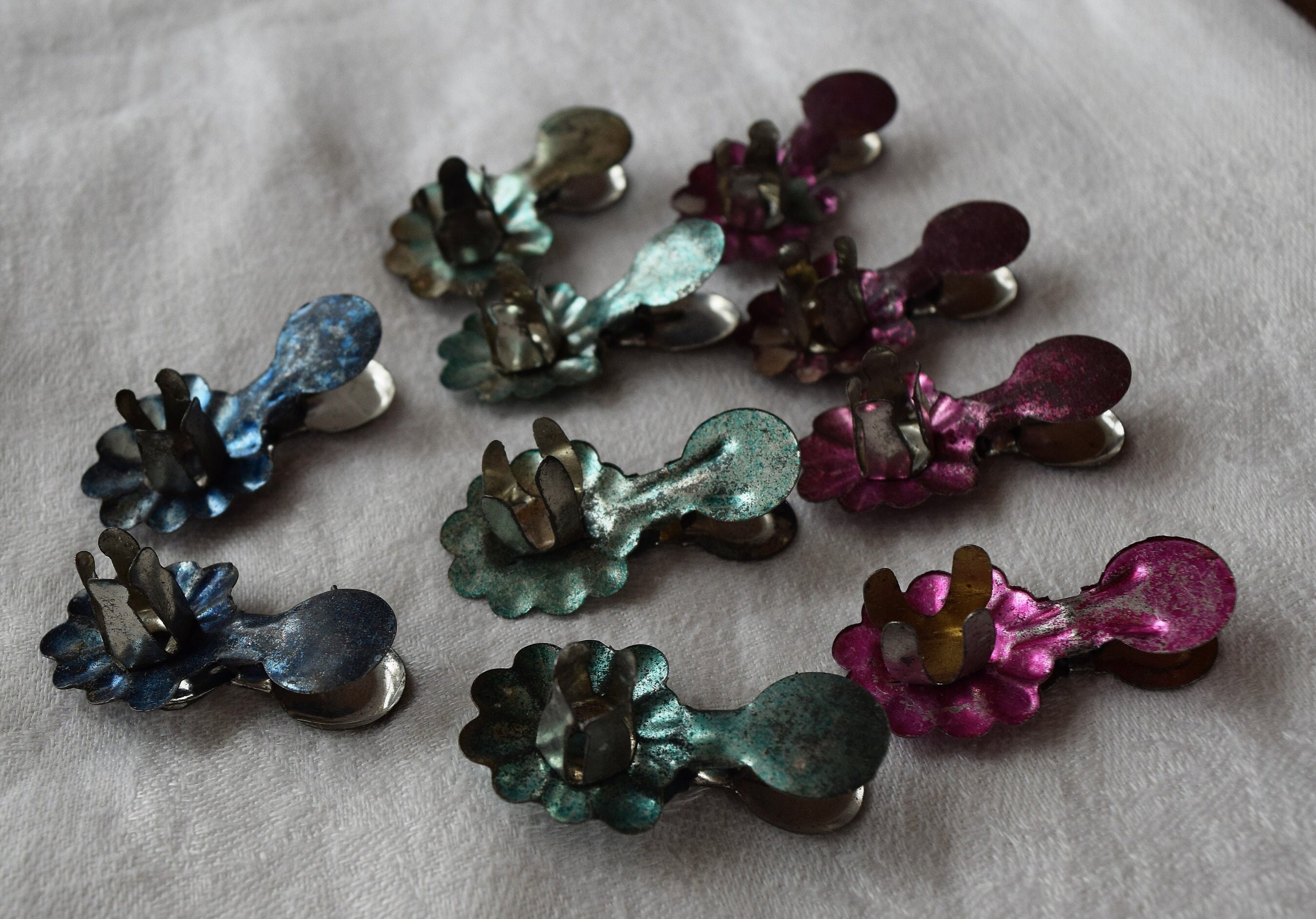 Antique German Christmas Tree Candle Clips, Metal Flower/fish Style ...