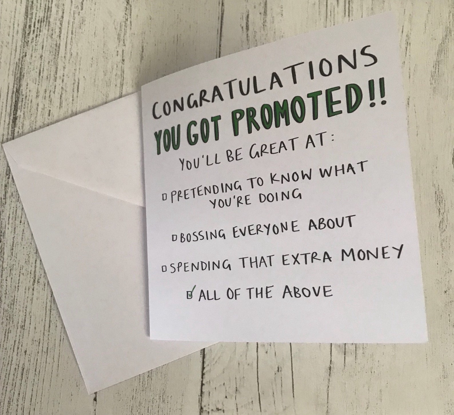 Promotion Card / You Got Promoted / New Job Card / Funny Card ...