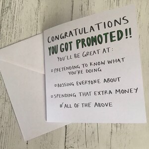 Promotion Card / You Got Promoted / New Job Card / Funny Card ...