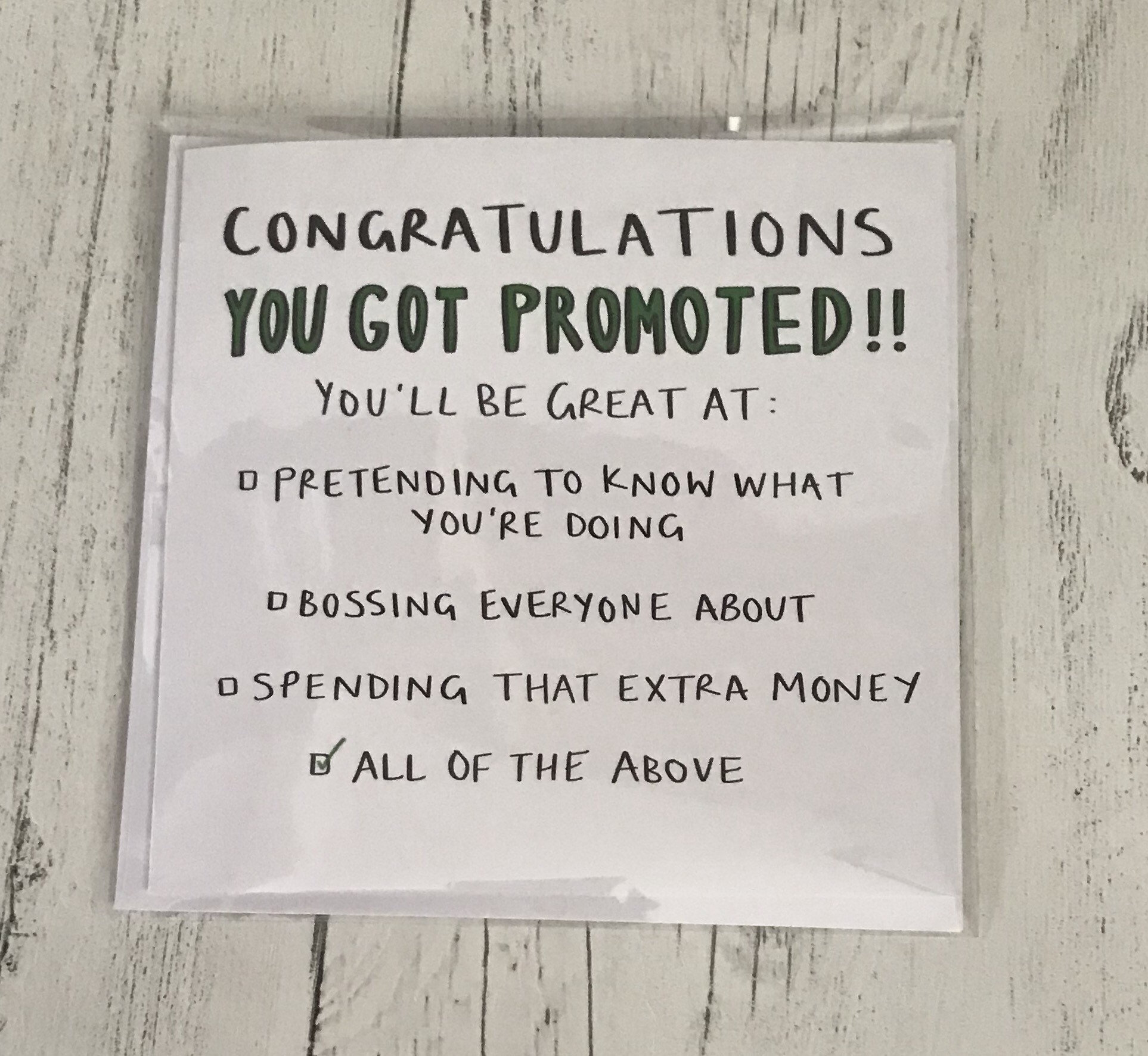 Promotion Card / You Got Promoted / New Job Card / Funny Card ...