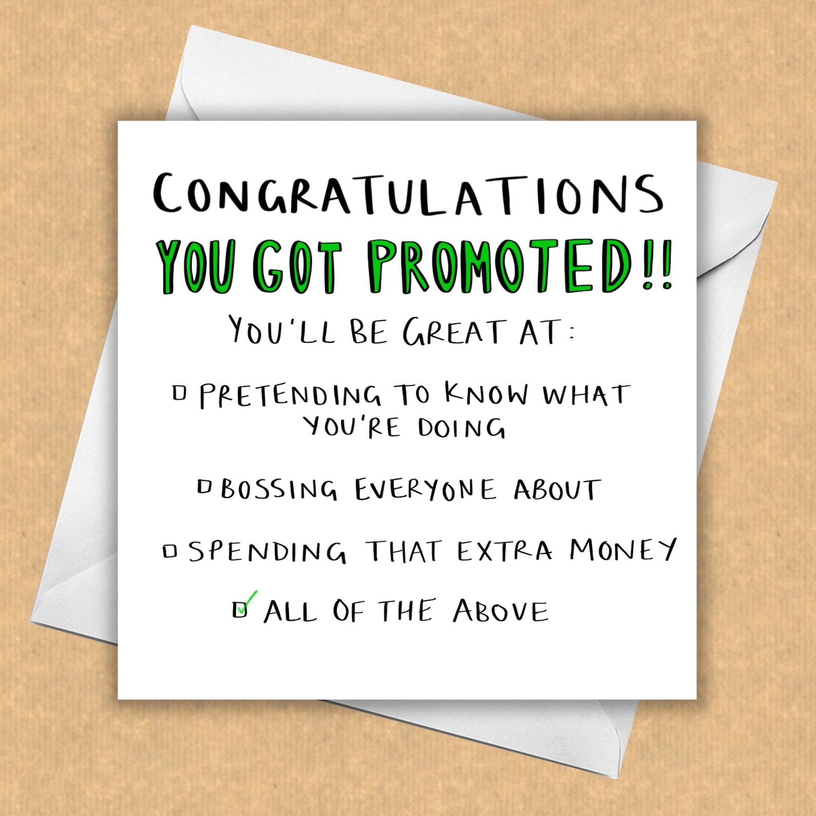 Promotion Card / You Got Promoted / New Job Card / Funny Card ...