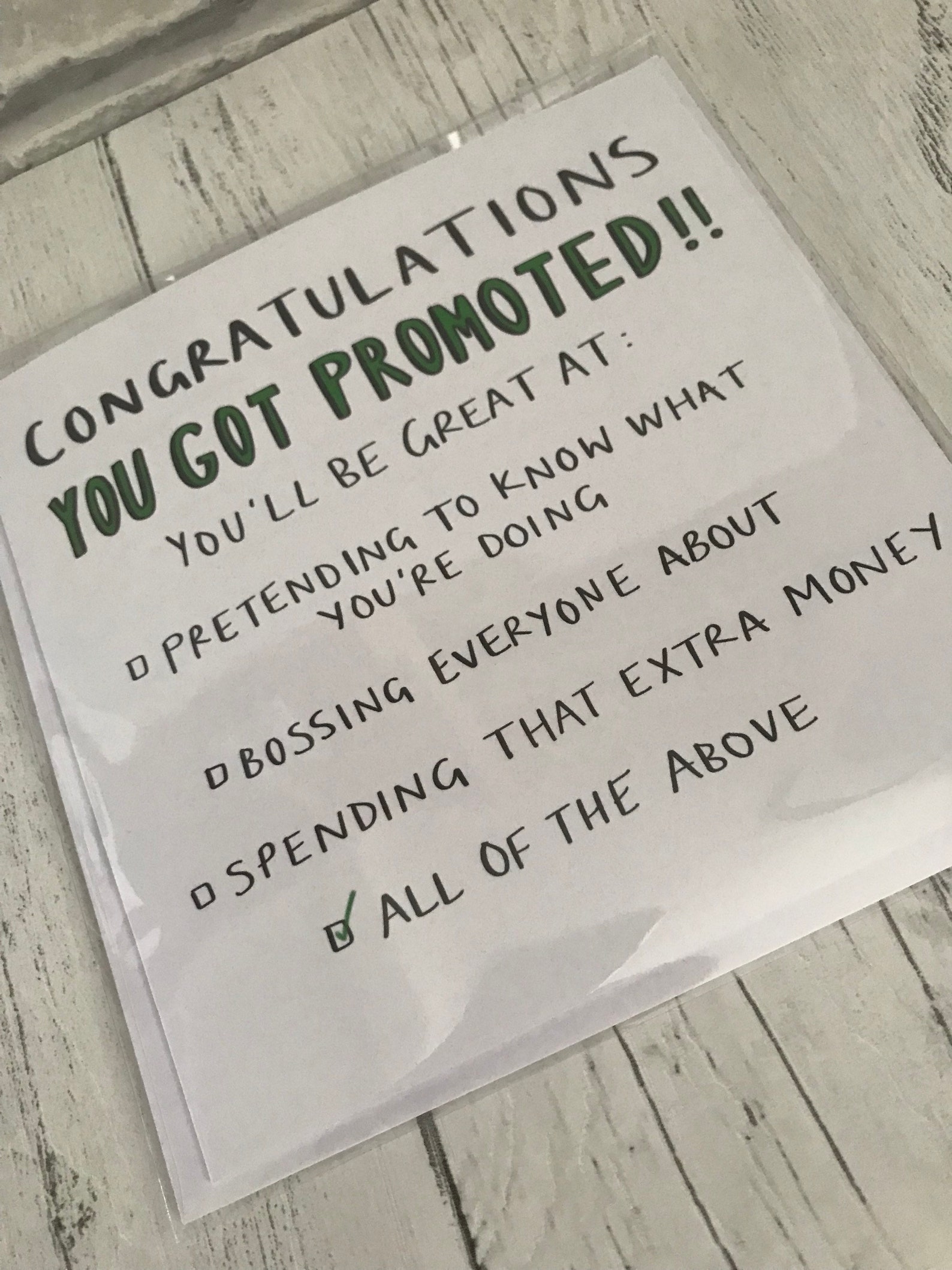 Promotion Card / You Got Promoted / New Job Card / Funny Card ...
