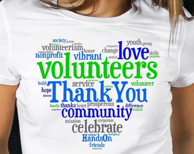 Heart We Love Volunteers Volunteerism T-Shirt sold by ChiMasks | SKU ...