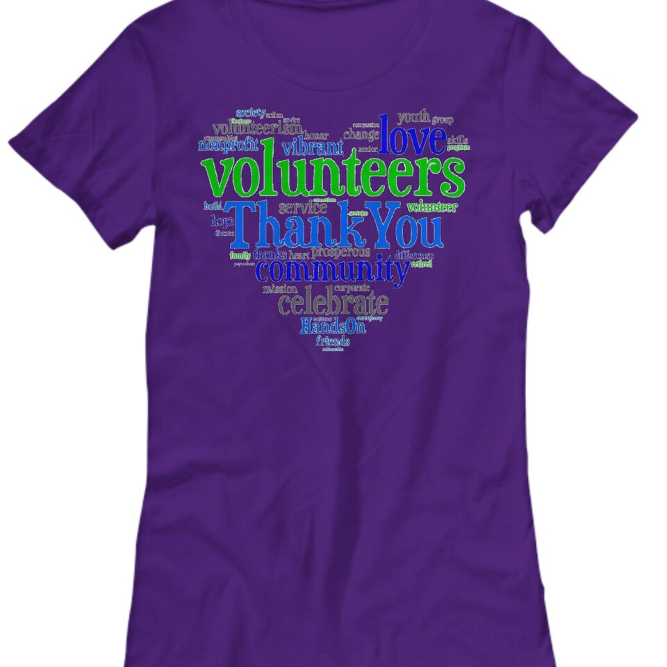Heart We Love Volunteers Volunteerism T-Shirt sold by ChiMasks | SKU ...