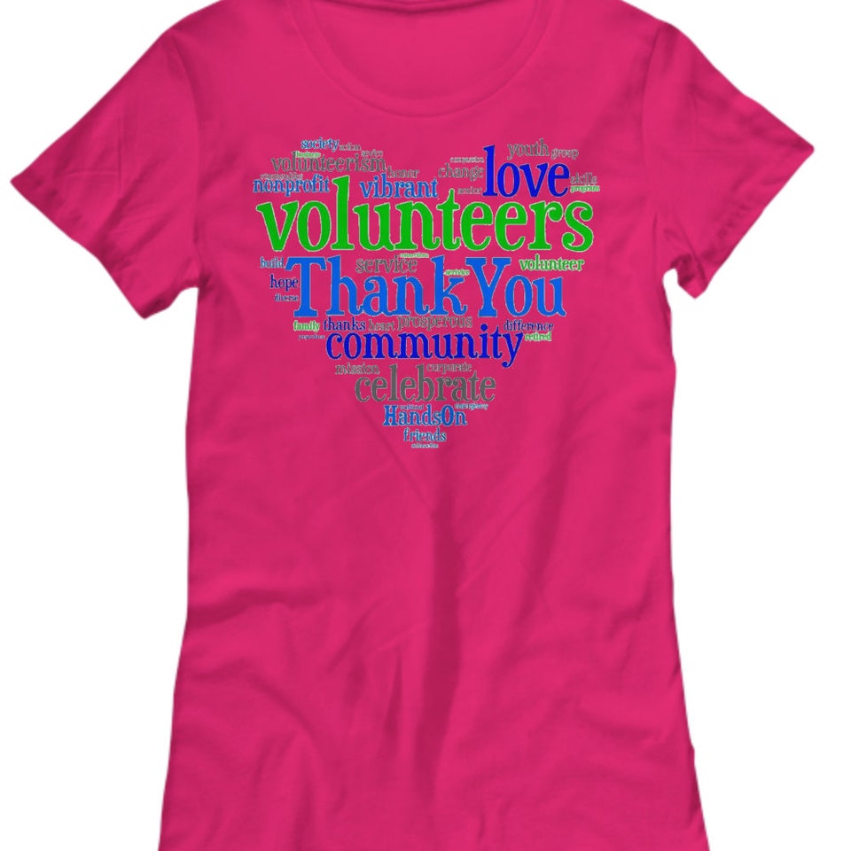 Heart We Love Volunteers Volunteerism T-Shirt sold by ChiMasks | SKU ...