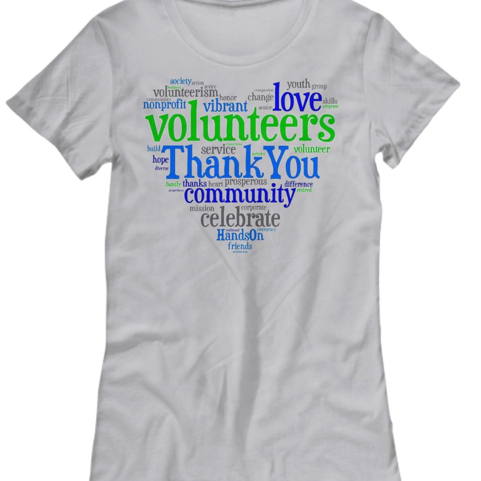 Heart We Love Volunteers Volunteerism T-Shirt sold by ChiMasks | SKU ...