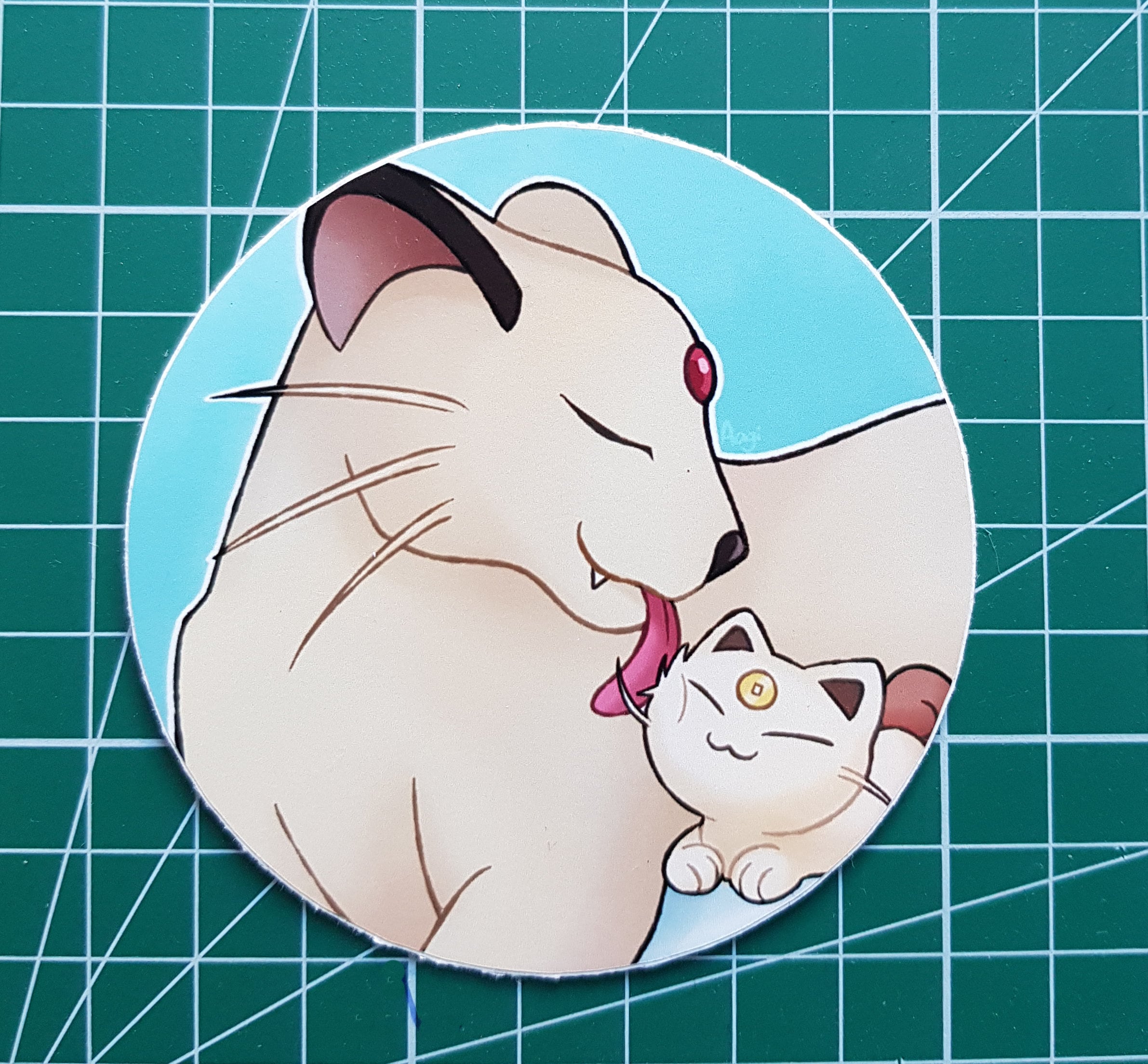 Pokémon Persian and Meowsy Round Sticker - Etsy