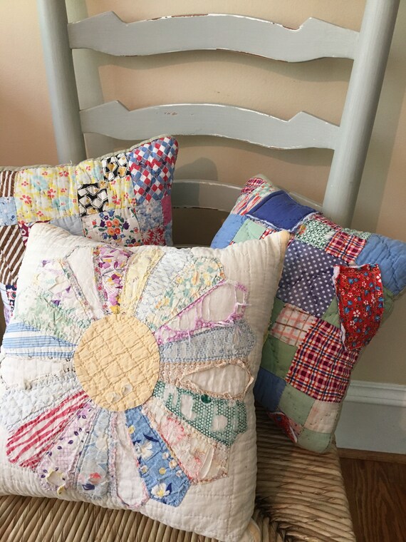 Vintage Quilt Pillows-Varies 12 20 | Etsy