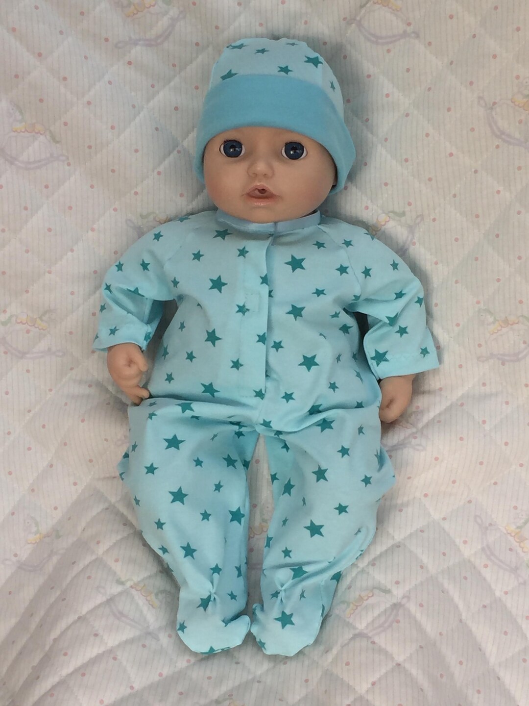 Starry Nights Blue Babygro & Hat Set - to Fit 43cm Baby Annabell ...