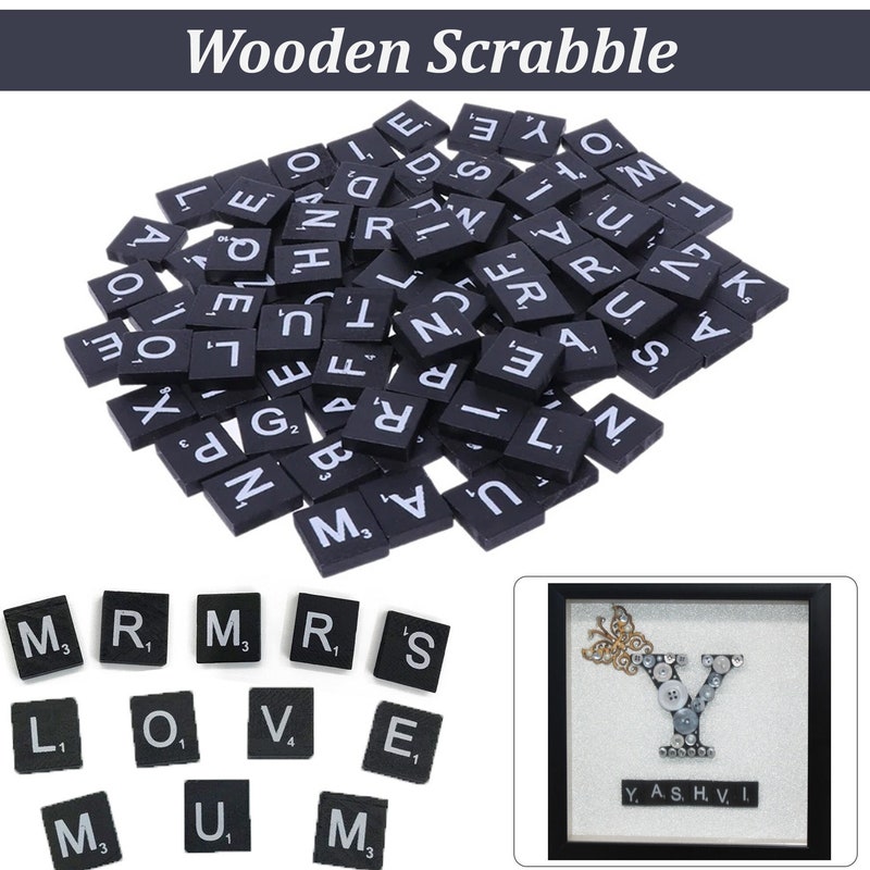Black Scrabble Tiles - Etsy
