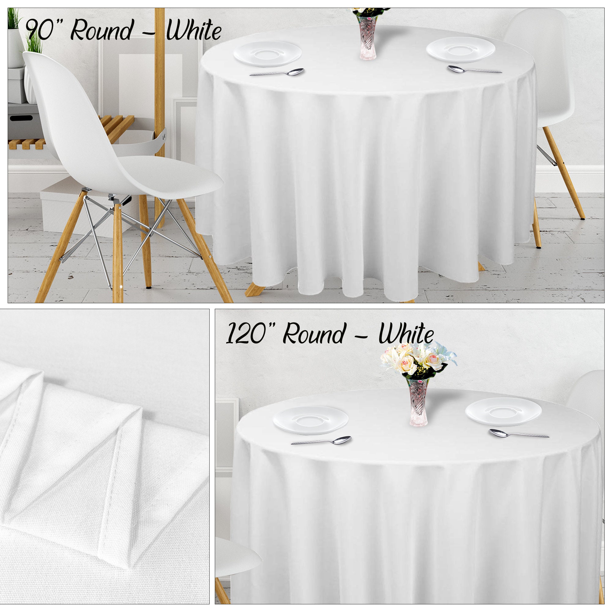 Round White Tablecloth