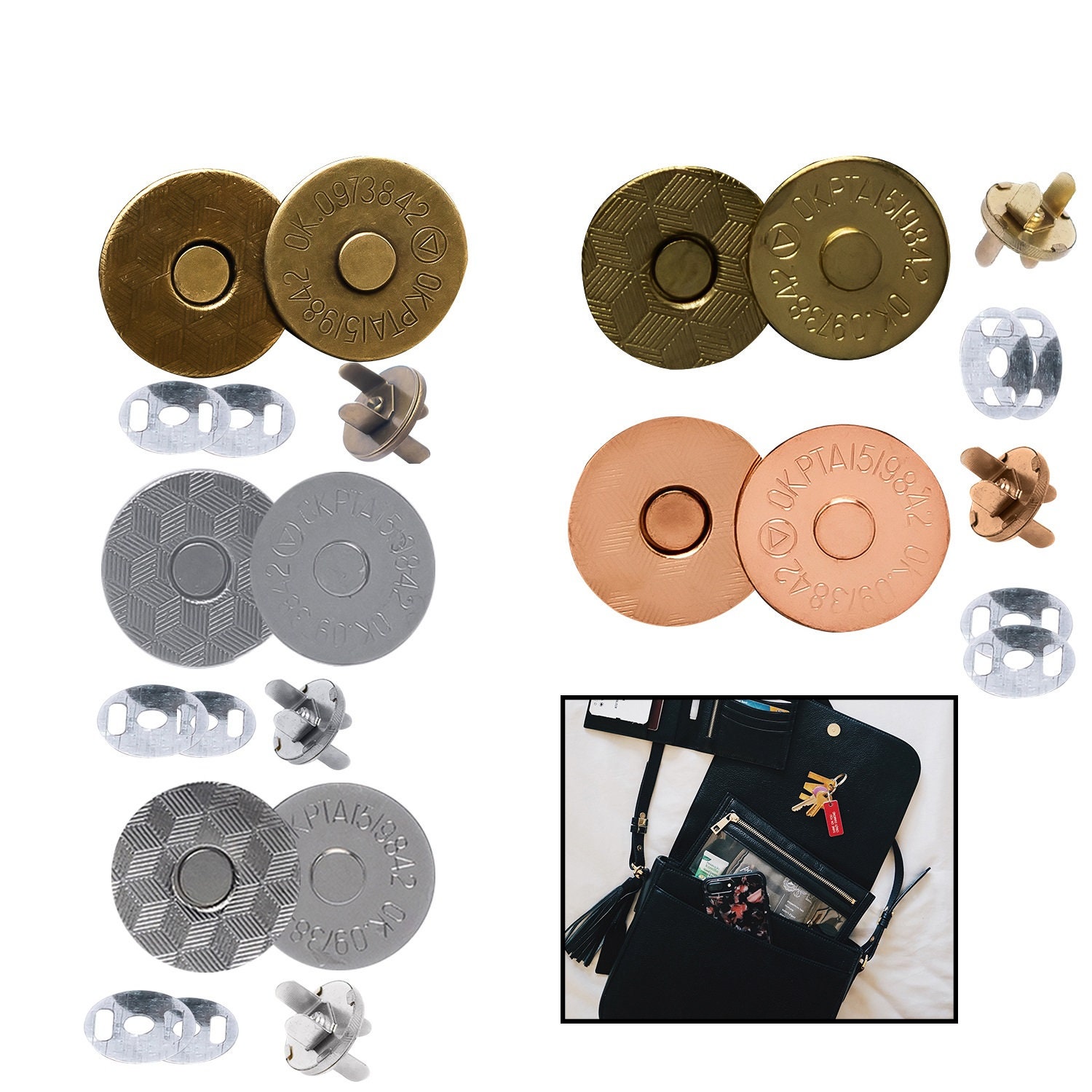 14mm Magnetic Snap Clasps Button Fasteners Washers Metal Etsy Uk