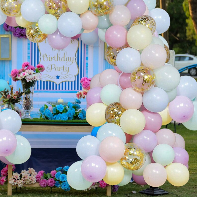 Pastel Balloons Arch Latex Macaron Balloon Garland Kit With 5 Etsy