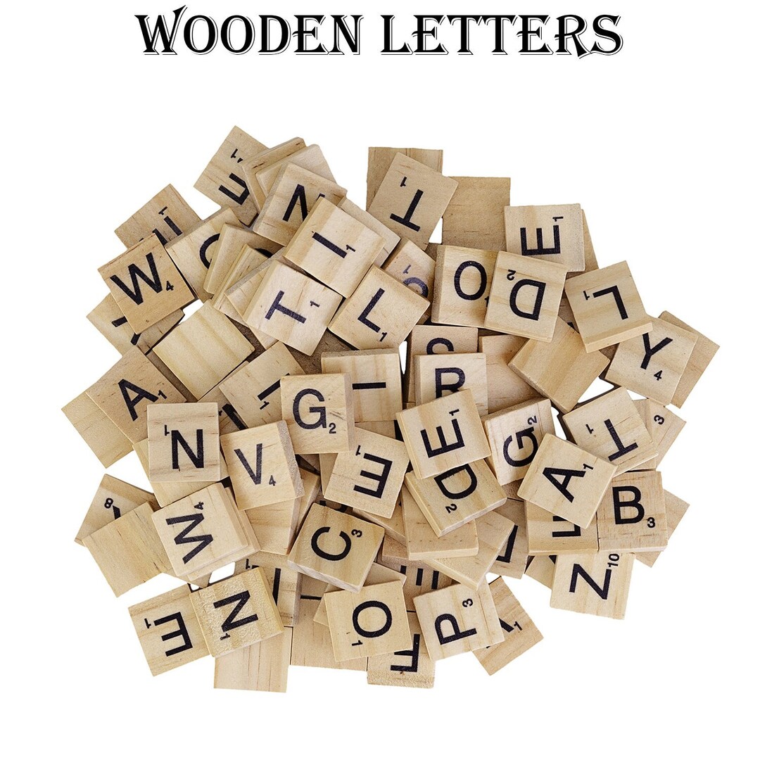 Wooden Scrabble Tiles Letter, Wooden Alphabet Scrabble Letters, for Art ...