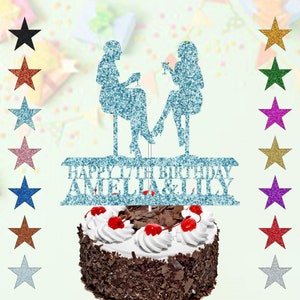 Personalised Girls Best Friends Cake Topper, Custom Glitter Cake ...