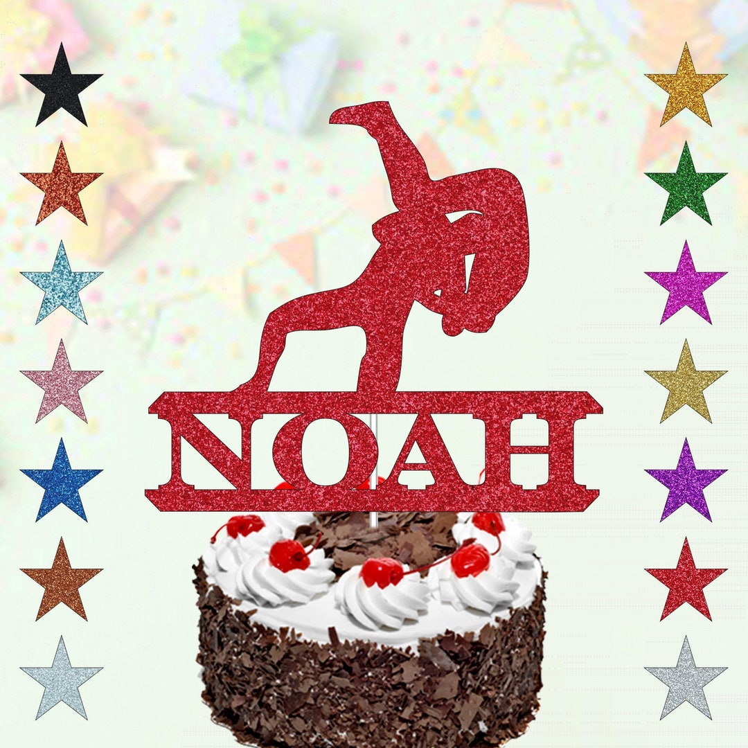 Body Slam Wrestling Cake Topper, Glitter Wrestling Theme Cake Topper ...