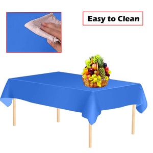 Royal Blue Plastic Table Cover Plastic Table Cloth Premium - Etsy