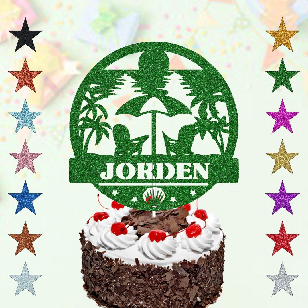 Beach Cake Topper Customised Beach Them Cake Topper Wedding Cake Topper ...