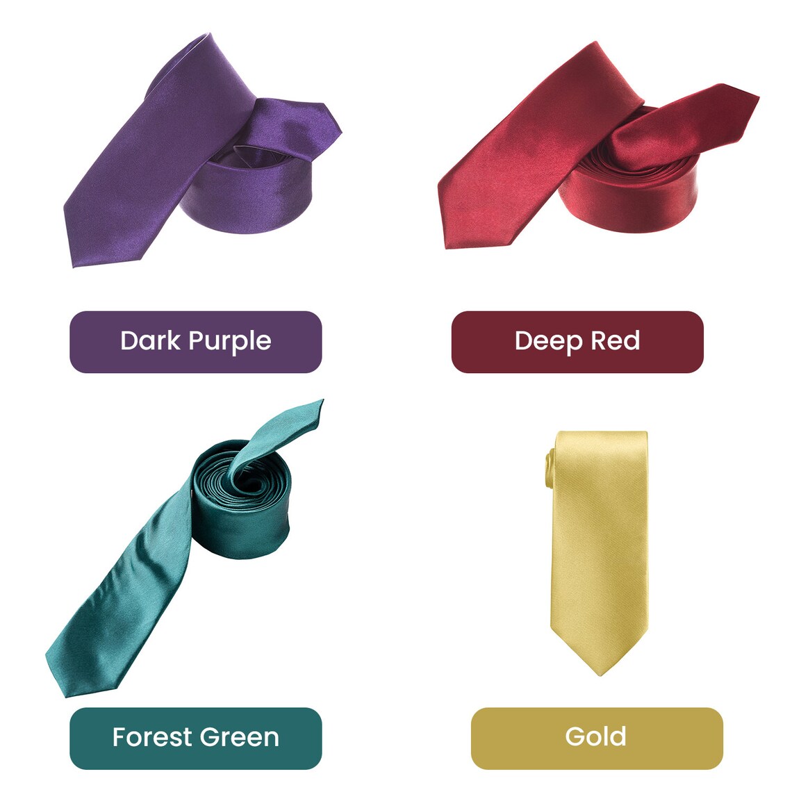 Satin Polyester Plain Stylish and Elegant look Unisex Neck Tie | Etsy