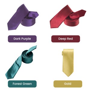 Satin Polyester Plain Stylish and Elegant Look Unisex Neck Tie for ...