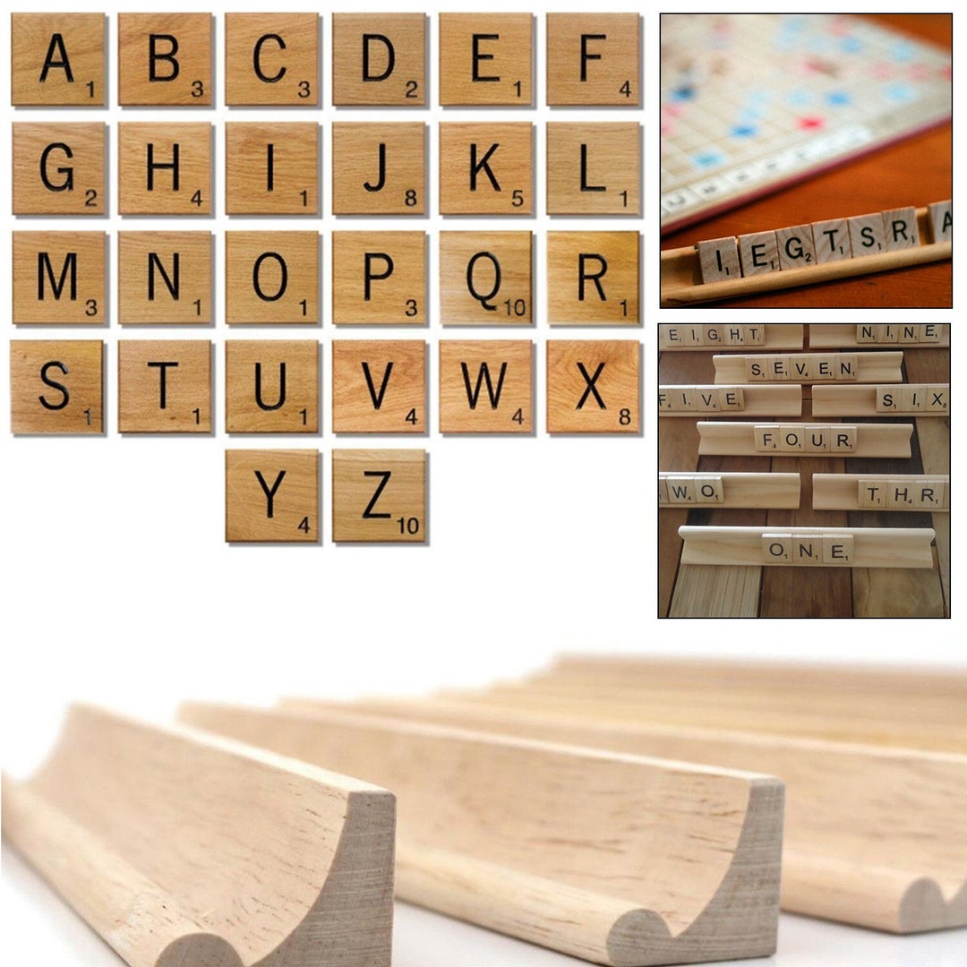A-Z Wooden Scrabble Alphabet Letter Tiles With 1 Scrabble - Etsy