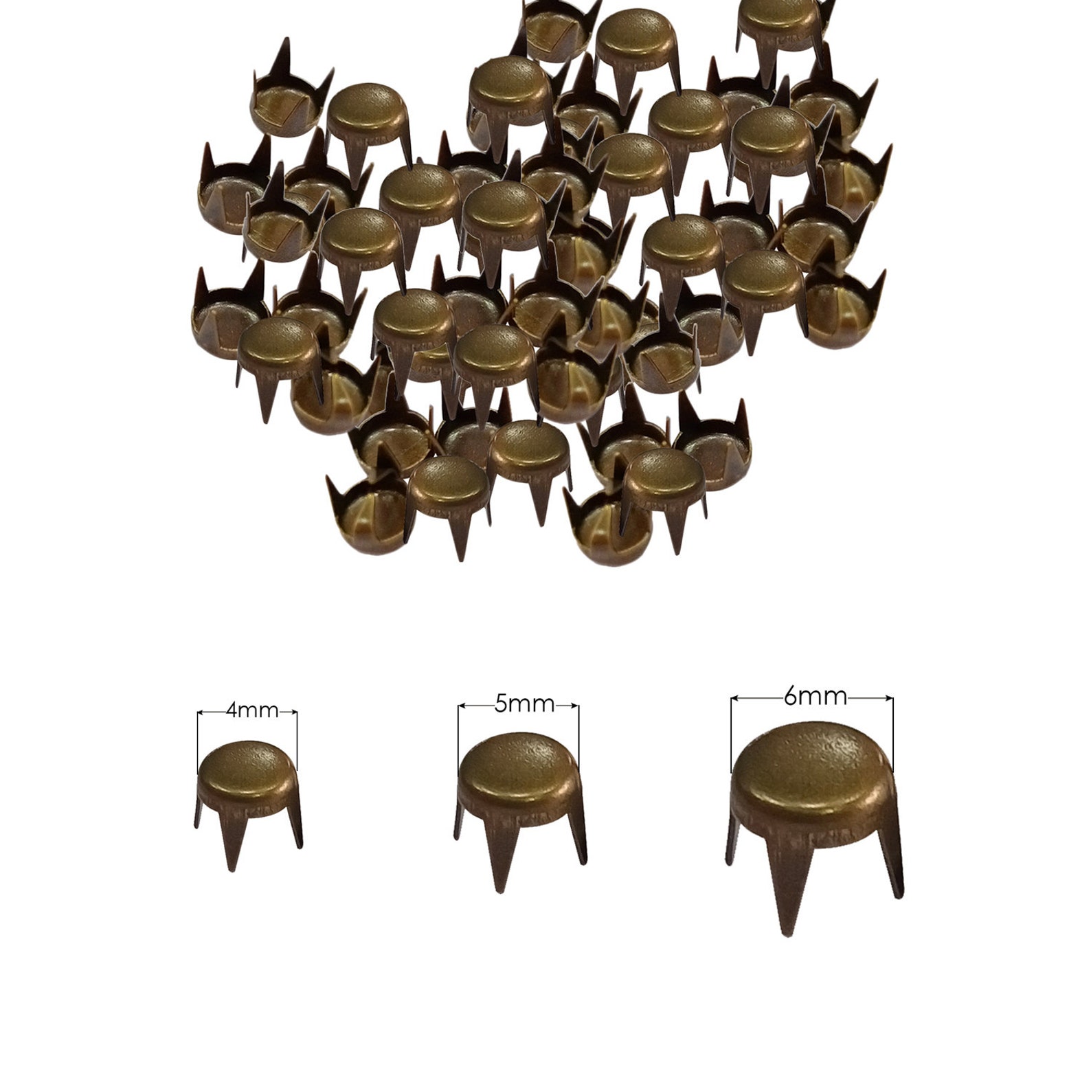 4mm-6mm Nail Head Rivets Punk Goth Spike Flat Round Studs for - Etsy UK