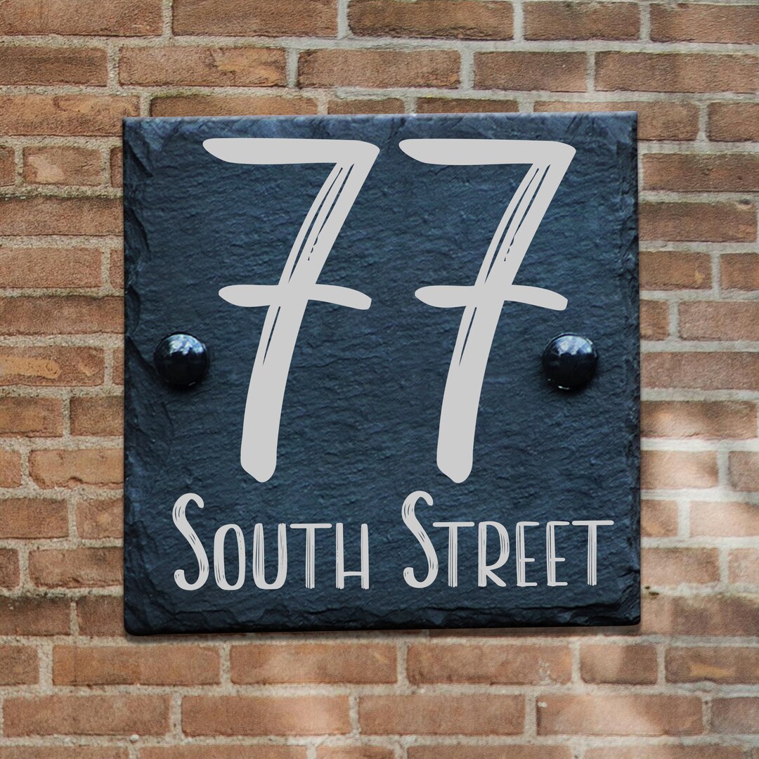 Personalised Slate House Sign Custom With Any Road Name and Homer ...