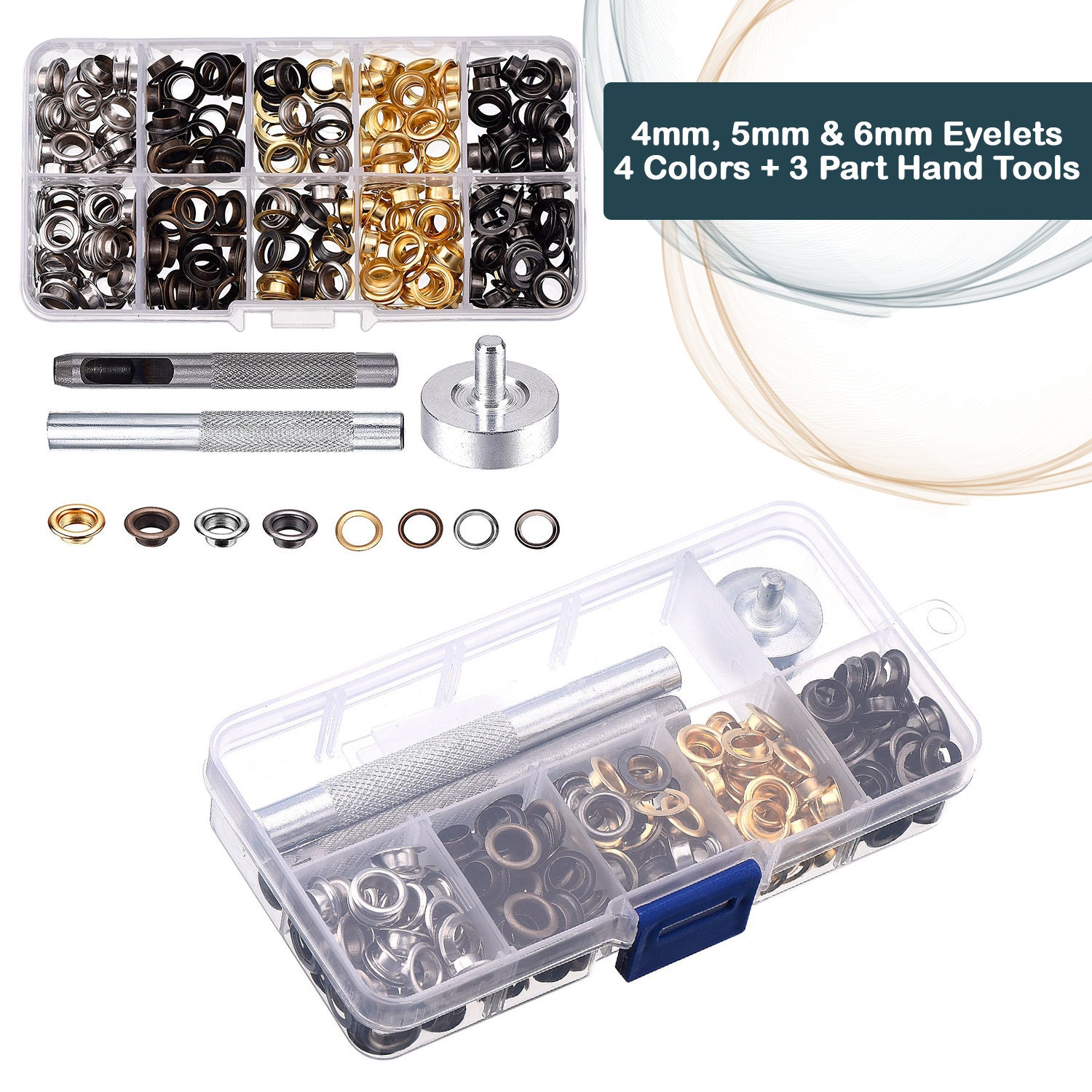 4mm 5mm 6mm Grommet Eyelets Set Tool Kit With Fixing Hand - Etsy UK
