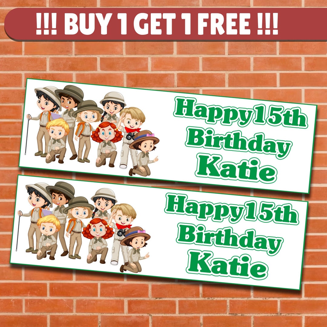 Personalised Kid's Birthday Banners Custom With Any Name and Age Happy ...