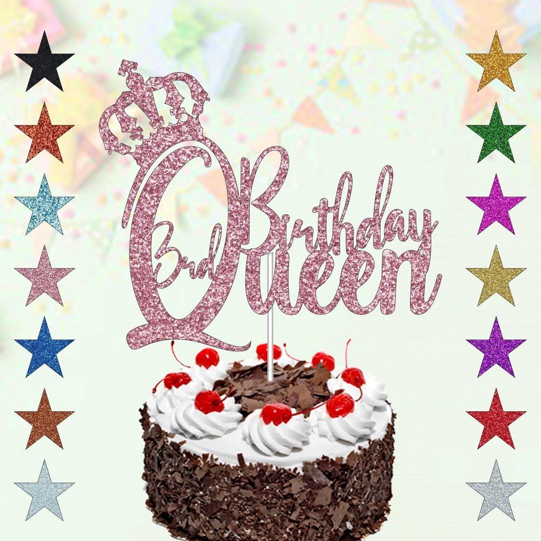 Birthday Queen Cake Topper, Queen Crown Cake Topper With Customized Any ...