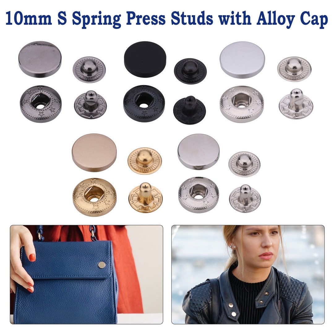 10mm S Spring Press Studs With Alloy Cap Snap Fasteners No-sew - Etsy