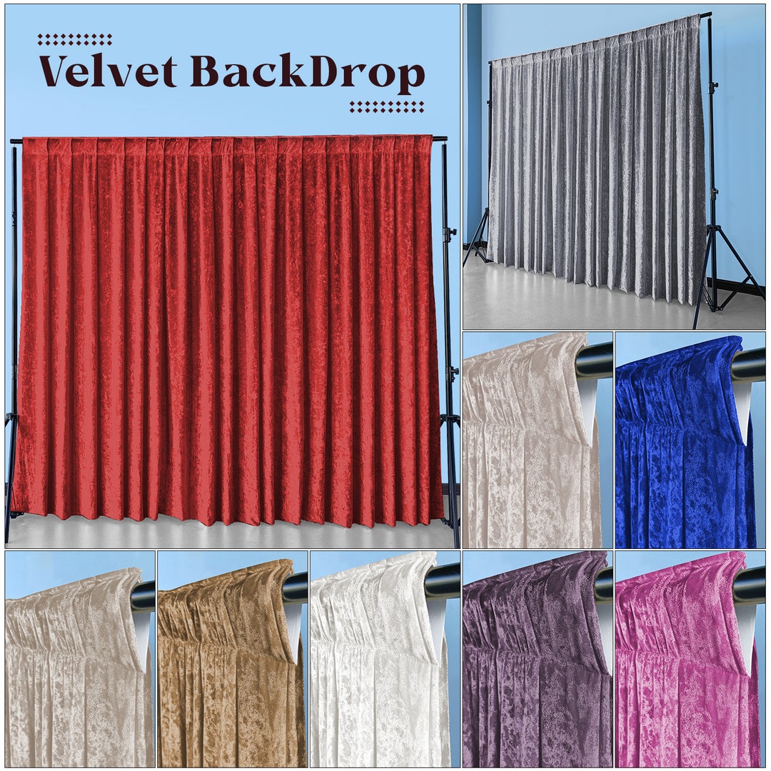 Velvet Backdrops Photo Booth Backdrop Velvet Curtain Drapes Panels With ...
