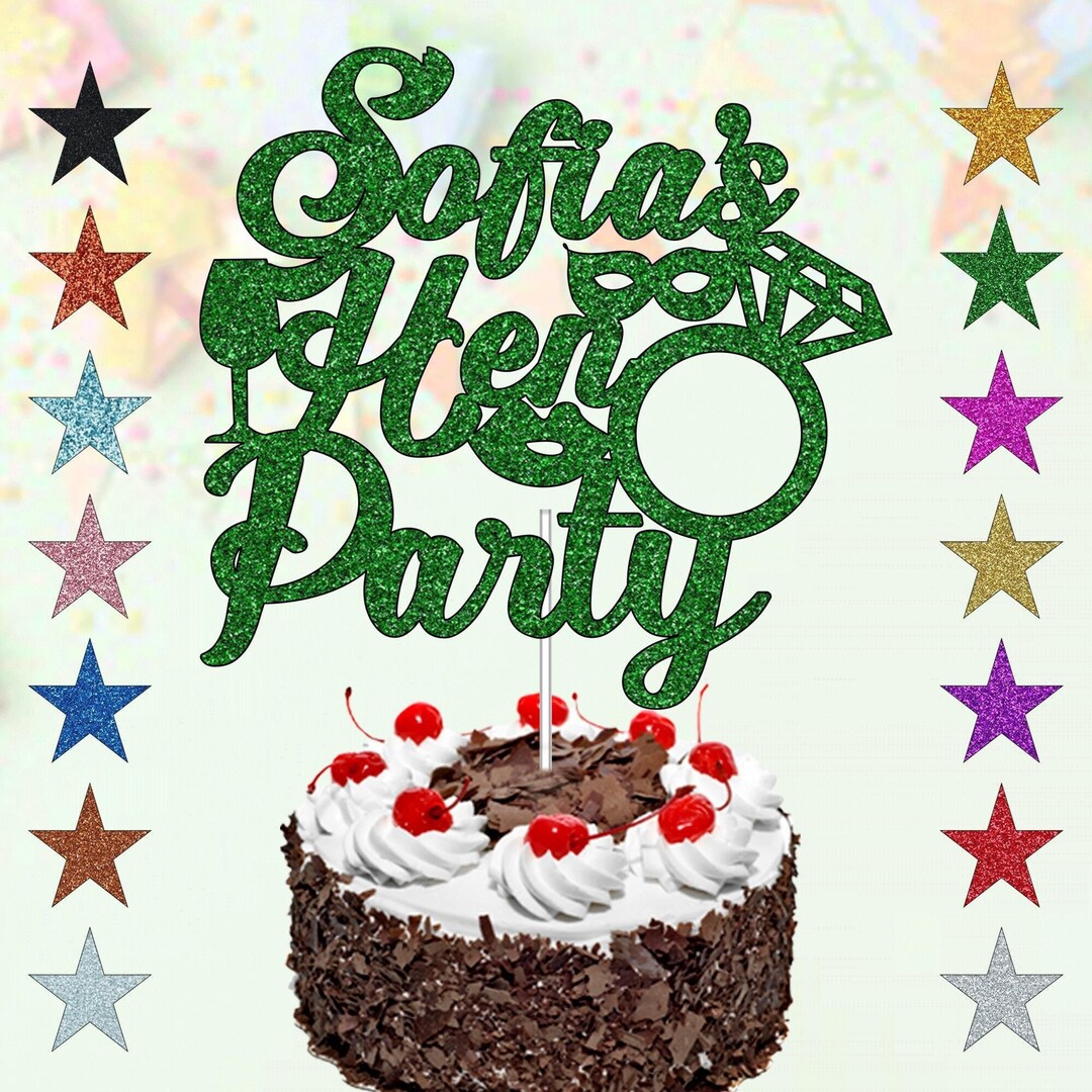 Personalised Hen Party Cake Topper Custom Any Name Bridal Shower Party ...